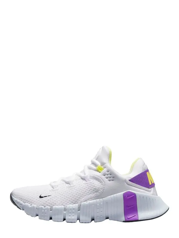 Nike Free Metcon 4 Athletic Sneakers - White/yellow/purple