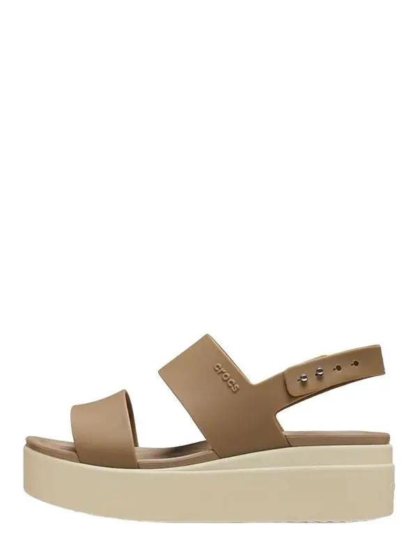 CROCS Brooklyn Low Wedge Sandals - Brown
