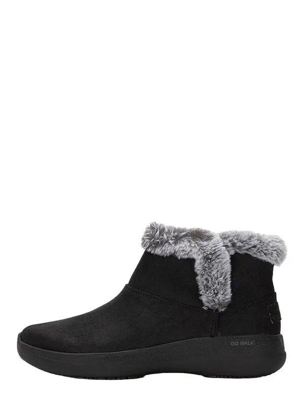Sketchers Ankle Boots With Faux Fur Trim - Black