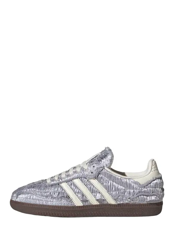 Adidas X Caroline Hu Samba Og Sneakers - Silver Metallic/cream White/gum
