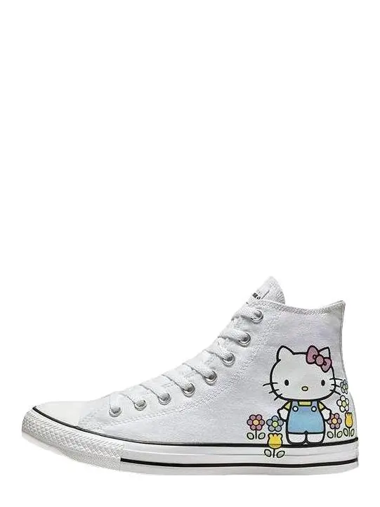 CONVERSE X Hello Kitty All Star High Top "flowers" Sneakers - White