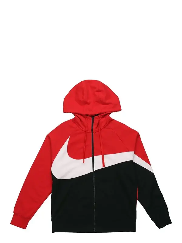 Nike Color Blocked Hooded Zip-up Jacket - Red