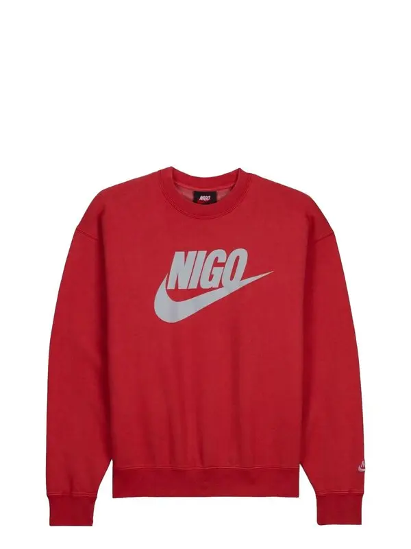 Nike X Nigo Fleece Sweatshirt 'red Grey - Red/grey
