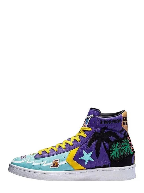 CONVERSE Pro Leather High Top 'lakers Championship Jacket' Sneakers - Purple