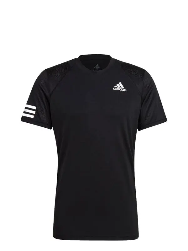 Adidas Short Sleeve Round Neck Pullover With Logo Printing And Stripes - Multi-color