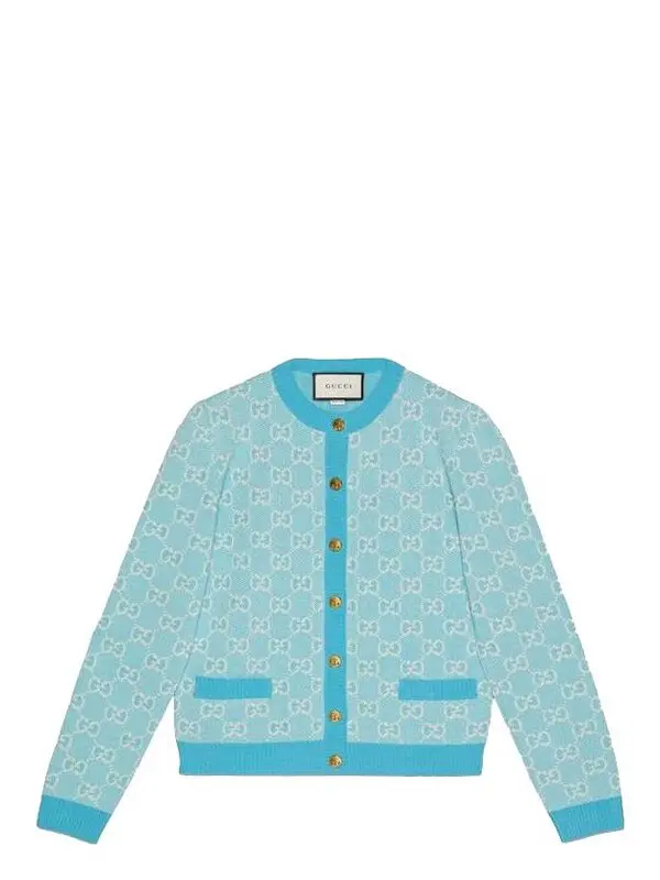 Gucci Wool-blend Cotton Cardigan - Blue