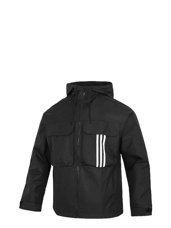 Adidas Hooded Jacket With Sporty Stripes - Default Colorway