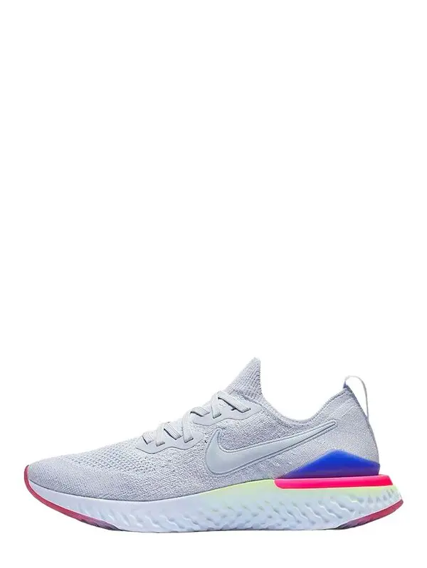 Nike Epic React Flyknit 2 Athletic Sneakers - Light Blue/red