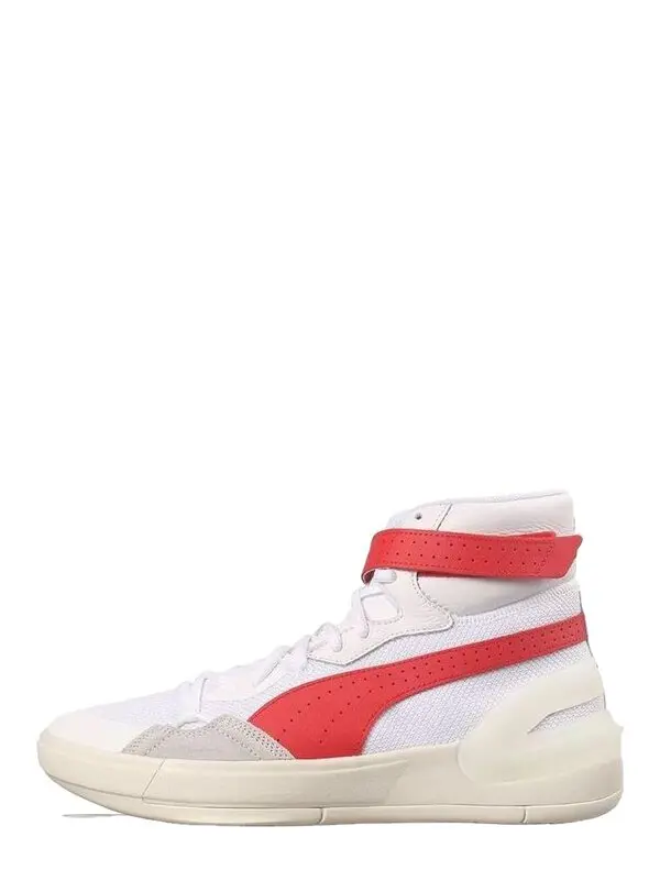 PUMA Sky Modern High Top Sneakers - White/red