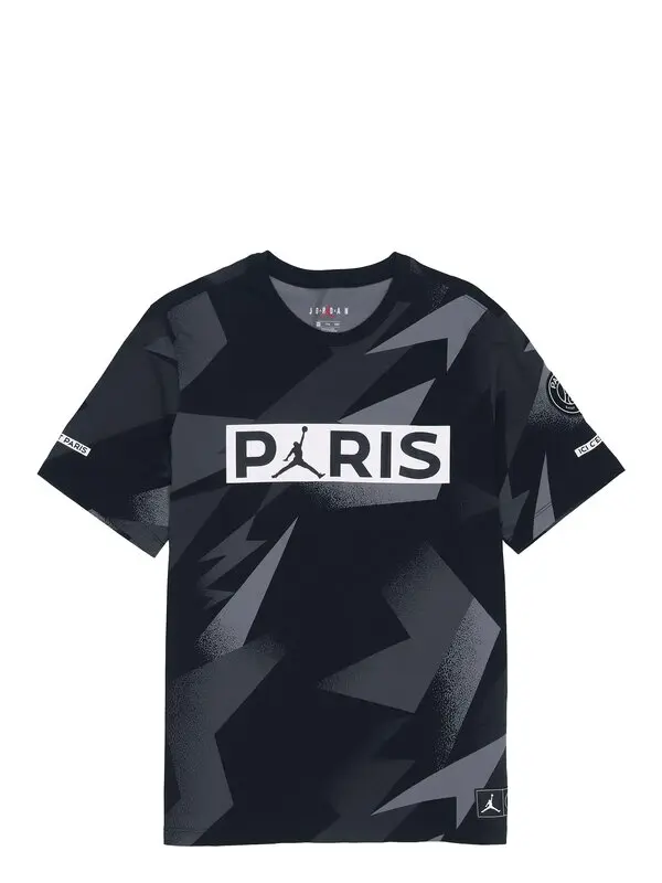JORDAN Paris Saint-germain Pattern Short Sleeve Shirt - Black/grey
