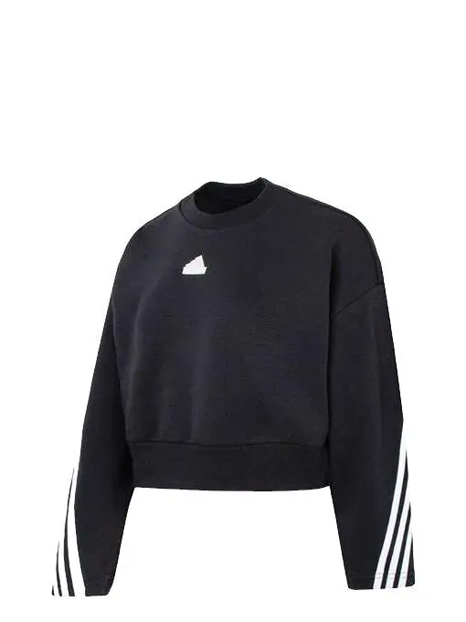 Adidas Future Icons 3-stripes Cropped Sweatshirt - Black