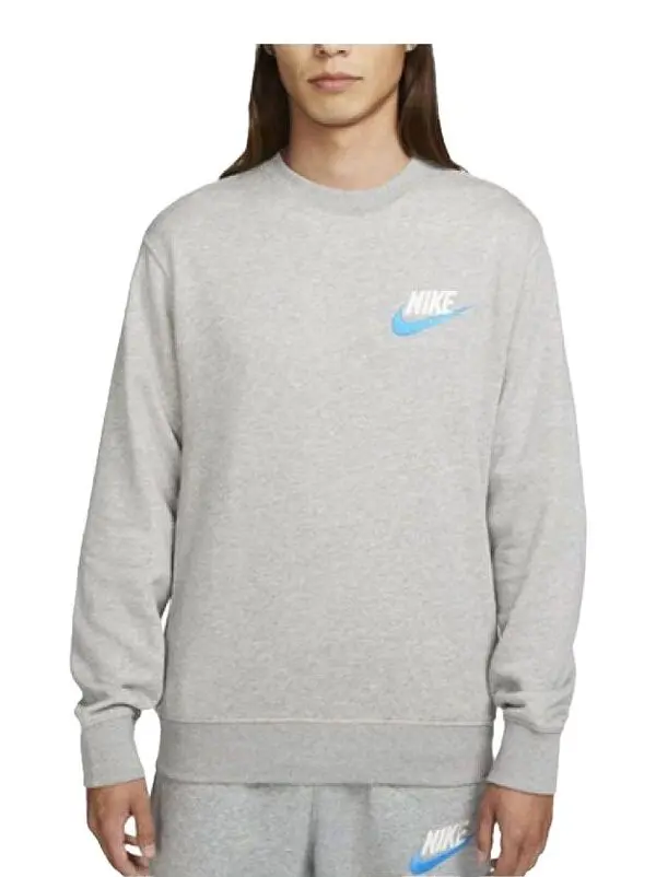 Nike Club French Terry Crew Sweatshirt - Dark Grey Heather