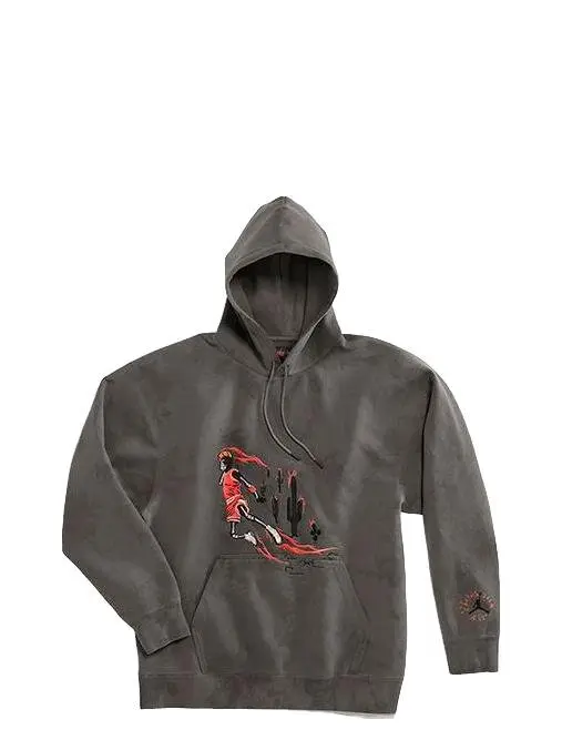 JORDAN Cactus Jack X Washed Suede Hoodie - Gray