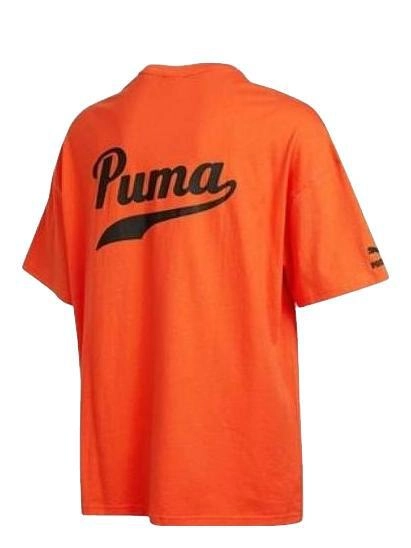 PUMA Logo T-shirt 'orange - Orange/black