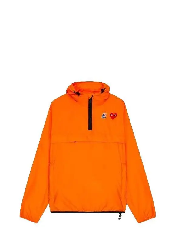 Play Comme Des Garcon X K-way Half Zip Jacket - Orange