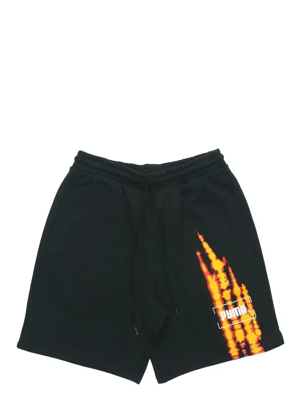 PUMA Knit Shorts With Graphic Detail - Black