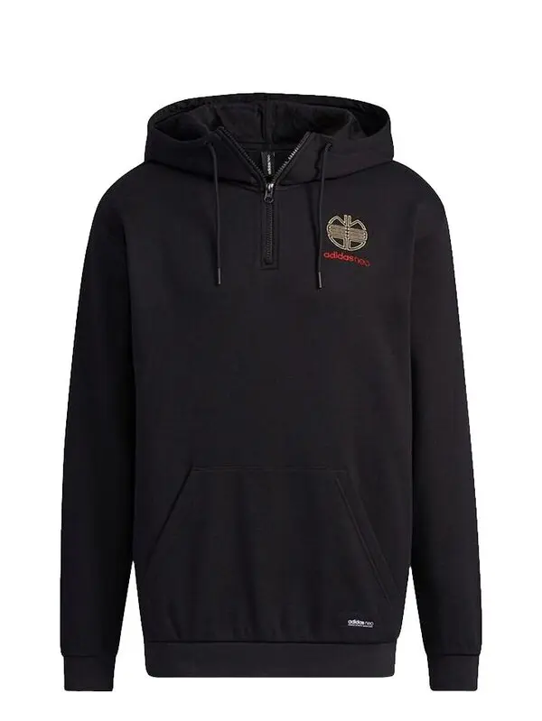 Adidas Neo Half-zip Hoodie With Graphic Detailing - Default Color