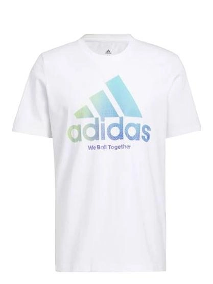 Adidas Alphabet Large Logo Round Neck Short Sleeve White T-shirt - Default Color