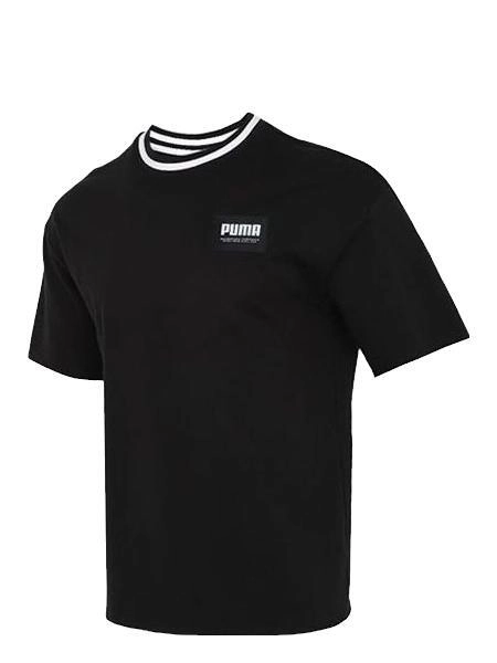 PUMA Solid Round Neck T-shirt - Onyx