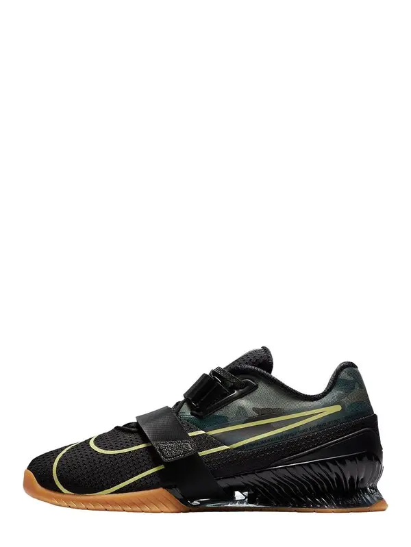 Nike Romaleos Camouflage Weightlifting Sneakers - Black/gum Medium Brown/limelight
