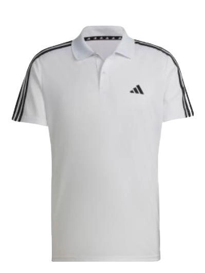 Adidas Train Essentials Piqu 3-stripes Training Polo Shirt 'white - White/black