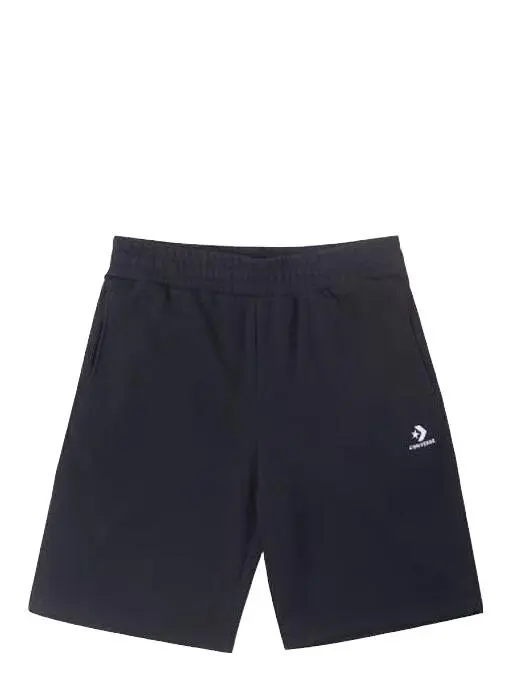 CONVERSE Embroidered Star Chevron Fleece Shorts - Black