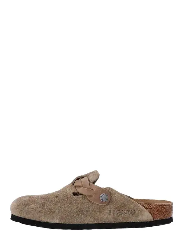 BIRKENSTOCK Boston Braided Suede Leather Clogs - Tan