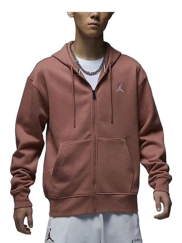 JORDAN Full-zip Fleece Hoodie - Burgundy