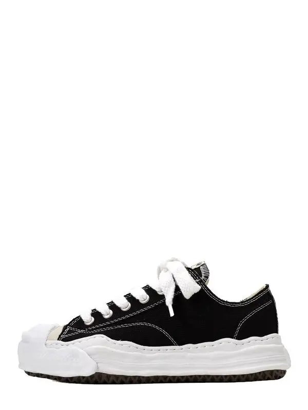 Mihara Yasuhiro Hank Og Sole Canvas Low Top Sneakers - Black/white
