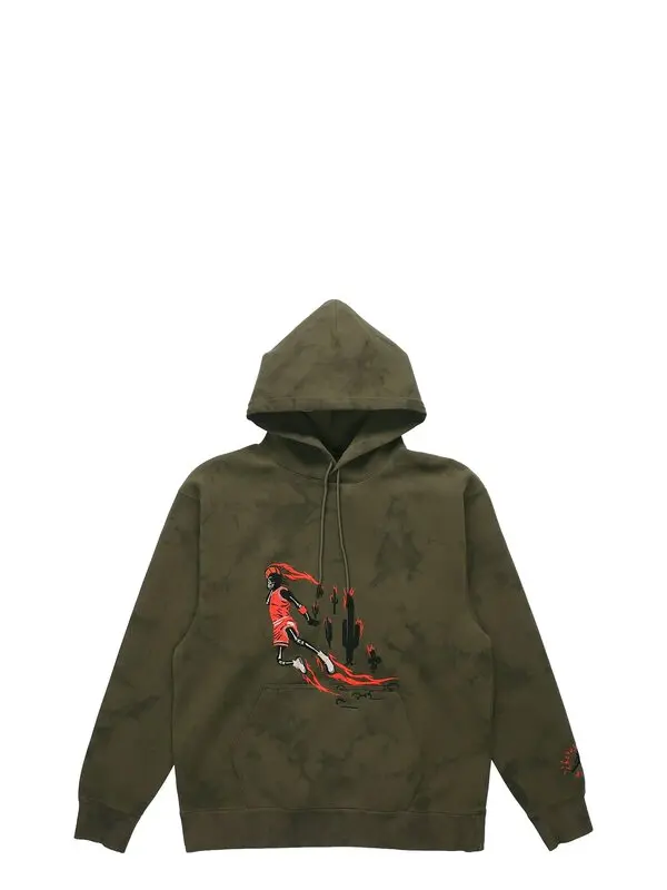JORDAN X Travis Scott Cactus Jack Washed Suede Hoodie - Medium Olive