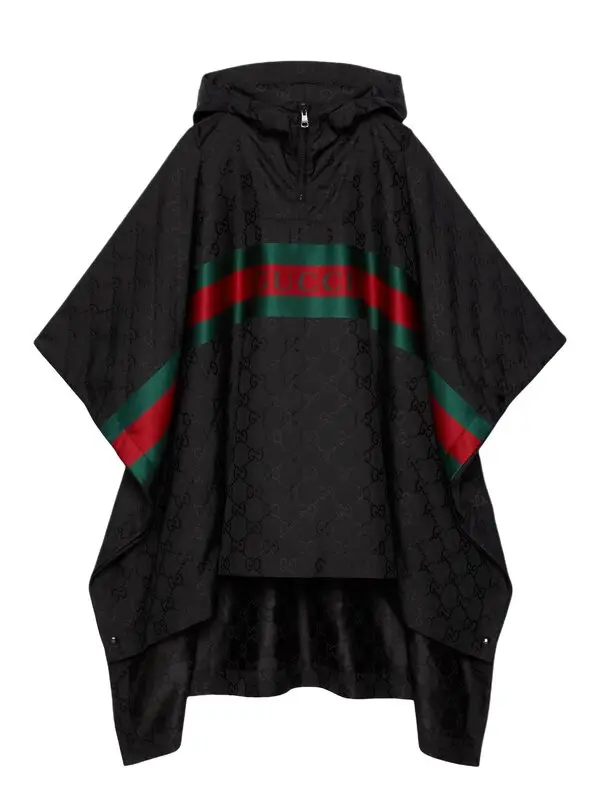 Gucci Gg Nylon Jacquard Coat - Black