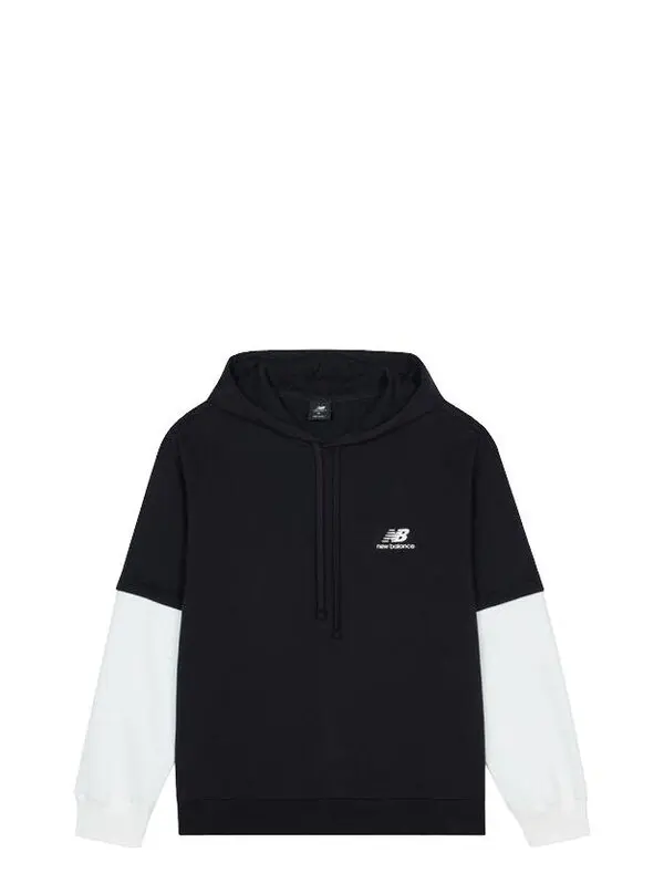 NEW BALANCE Colorblock Layered Hoodie - Black