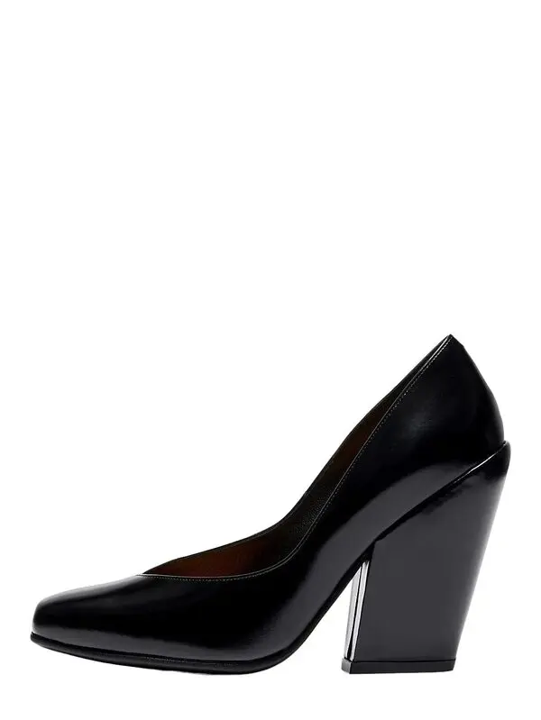 Onitsuka Tiger Black Leather Block Heel Pumps - Black/black