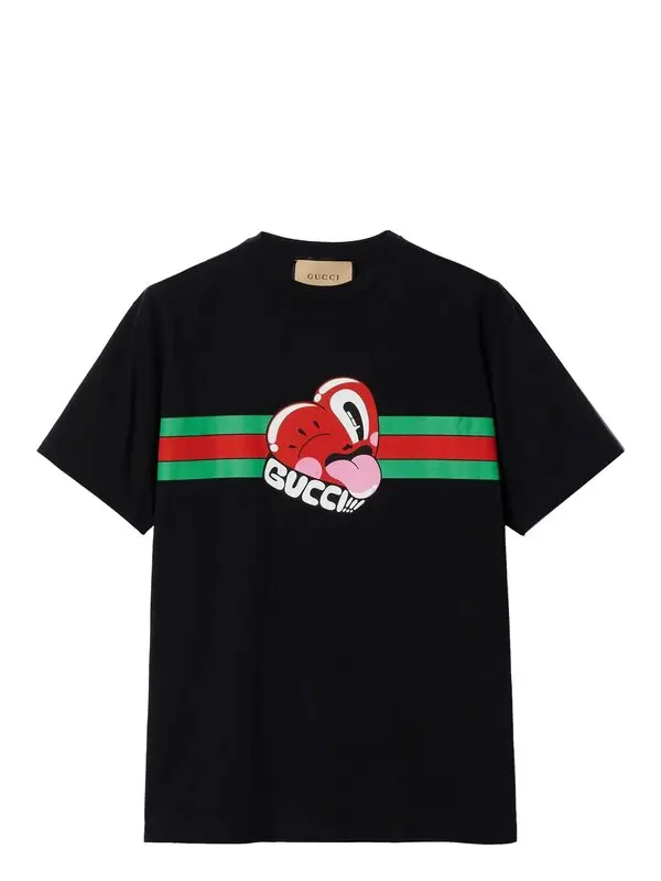 Gucci Graphic Cotton T-shirt - Black