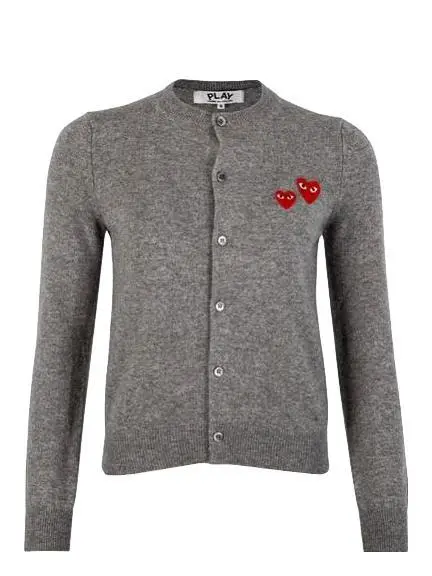 Play Comme Des Garcon Embellished Cardigan - Grey