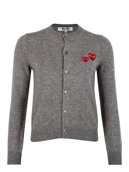 Play Comme Des Garcon Embellished Cardigan - Grey