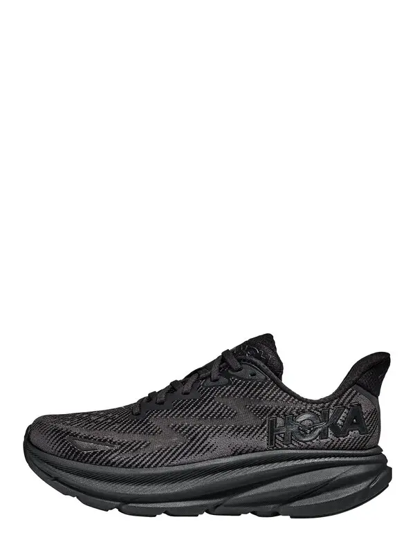 Hoka One One Clifton 9 Wide Athletic Sneakers - Black