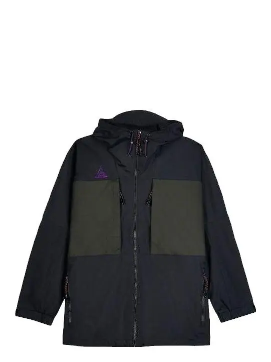 Nike Windproof Colorblock Outdoor Jacket - Black/sequoia