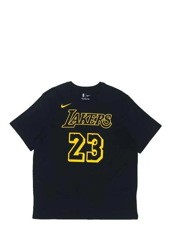 Nike Los Angeles Lakers Lebron James No. 23 Short Sleeve T-shirt - Black