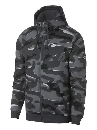 Nike Camouflage Zip-up Hoodie - Grey/black