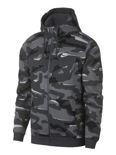 Nike Camouflage Zip-up Hoodie - Grey/black