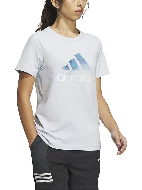 Adidas Essential Logo T-shirt - Light Blue/white