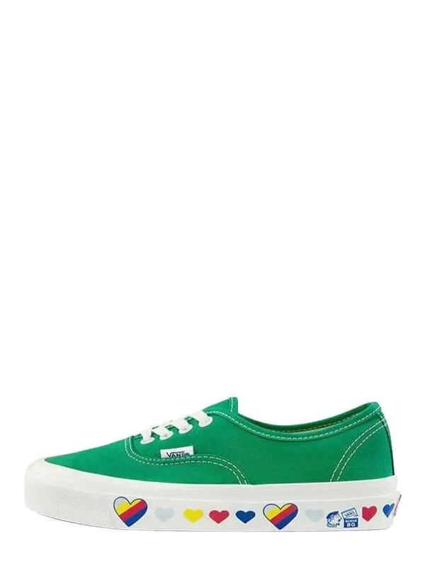 VANS Authentic Low Top Sneakers With Heart Detail - Green