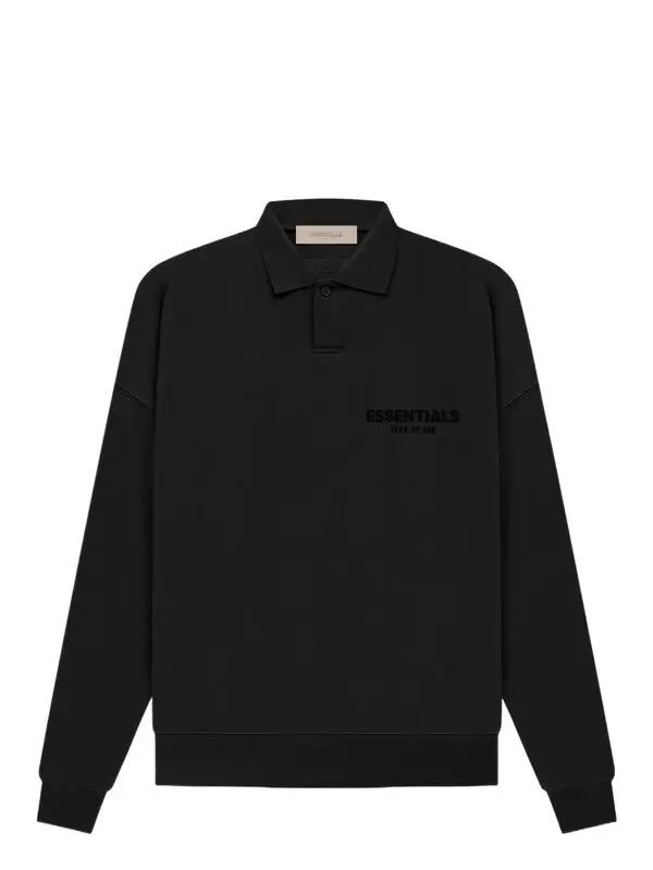 Fear Of God Ss22 Long Sleeve Polo Shirt 'stretch Limo - Black