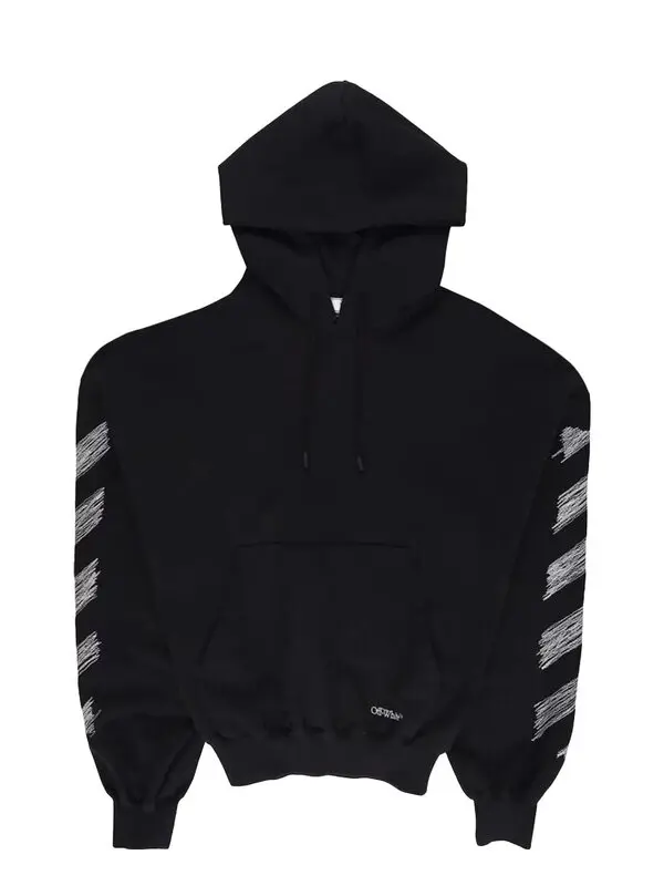 Off-White Scribble Diag-print Cotton Hoodie - Black