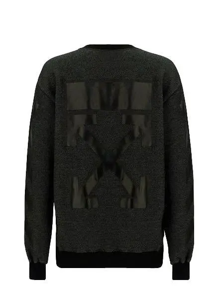 Off-White Arrow Printed Slim Fit Hoodie - Grey