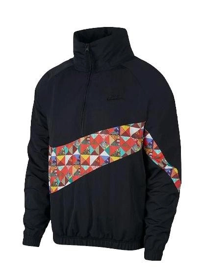 Nike Big Swoosh Logo Contrasting Colors Track Jacket - Black