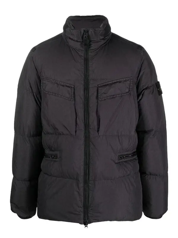 Stone Island Crinkle Reps Down Jacket - Black