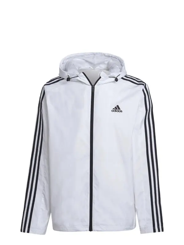 Adidas Essentials 3-stripes Woven Windbreaker Jacket - White/black