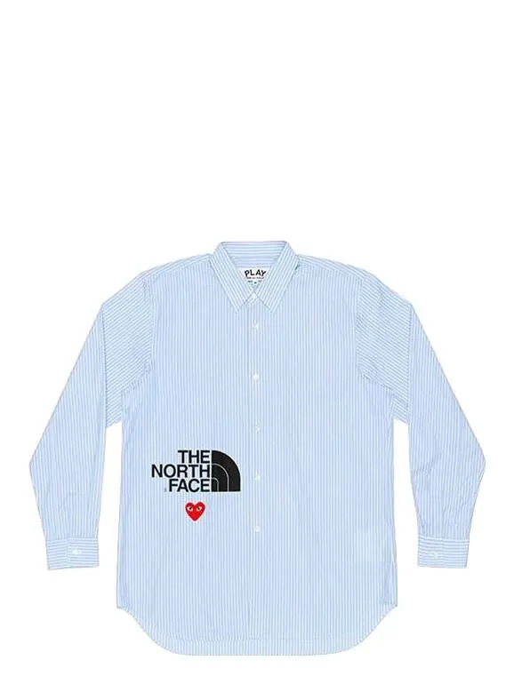 Play Comme Des Garcon X The North Face Striped Shirt - Blue